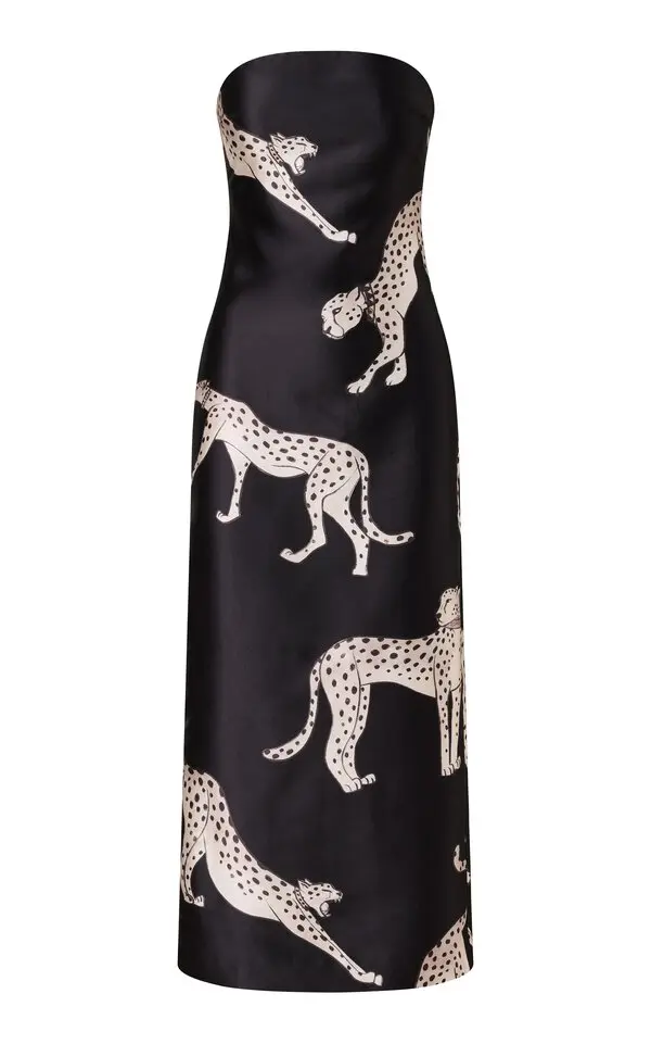 ROAME Pasca Cheetahl Strapless Maxi Dress