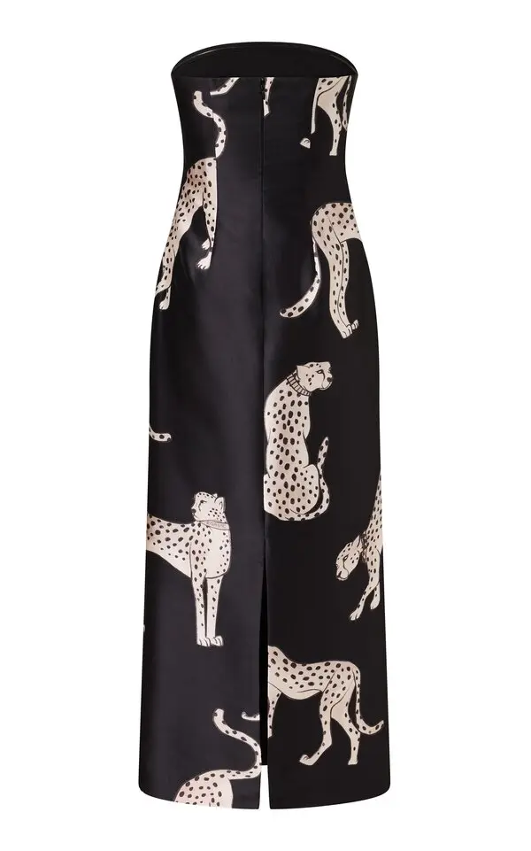 ROAME Pasca Cheetahl Strapless Maxi Dress