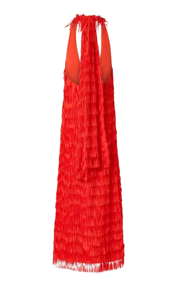 ROAME Ischia Fringe Halter Maxi Dress