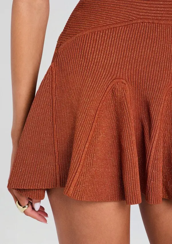 Retrofete Azelma Metallic Knit Mini Dress