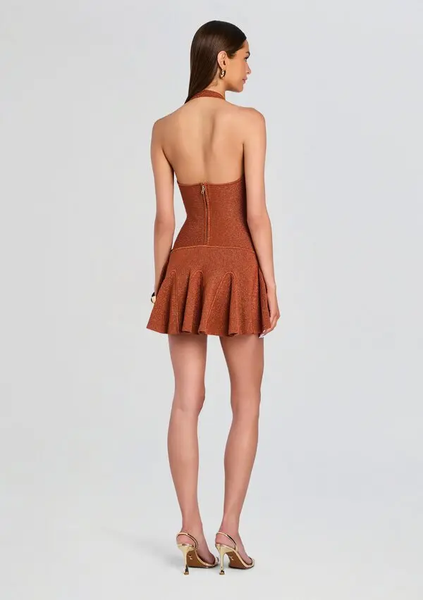 Retrofete Azelma Metallic Knit Mini Dress