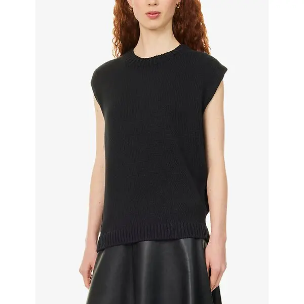 Vince Round-neck Ribbed Cotton-blend Vest