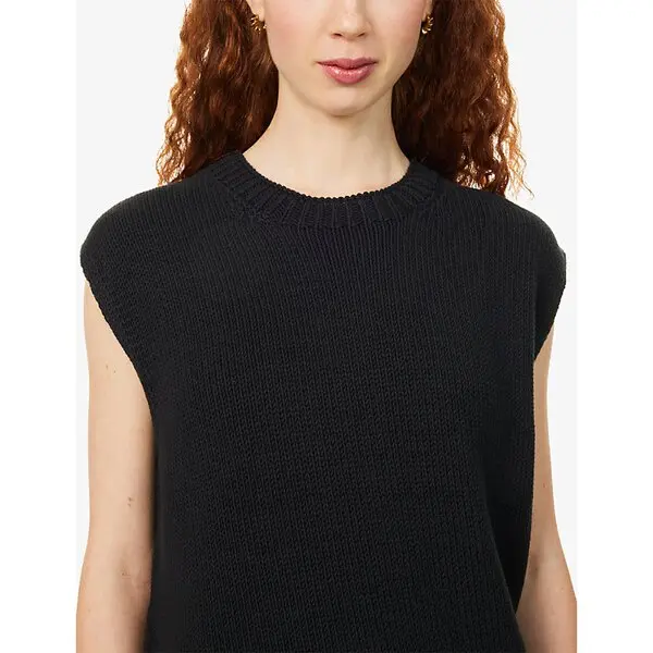 Vince Round-neck Ribbed Cotton-blend Vest