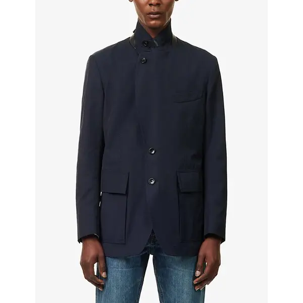 TOM FORD Single-breasted Zip-up Cotton-twill Blazer
