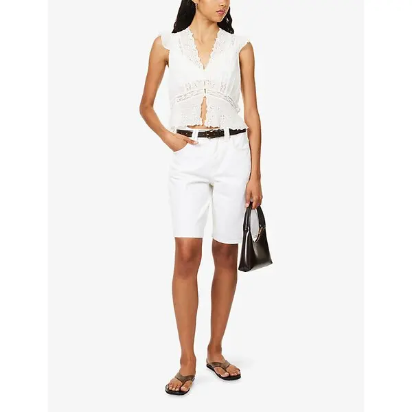Free People Montana Long-line Denim Shorts