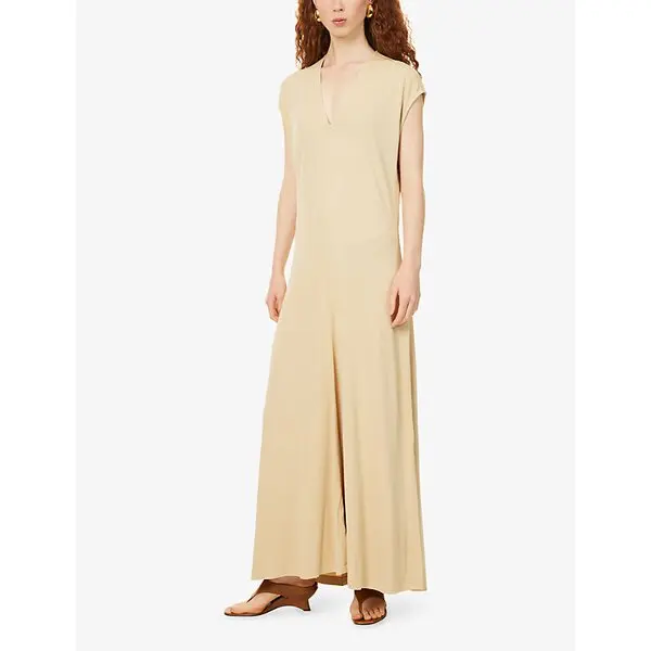 TOTEME V-neck Sleeveless Stretch-jersey Maxi Dress