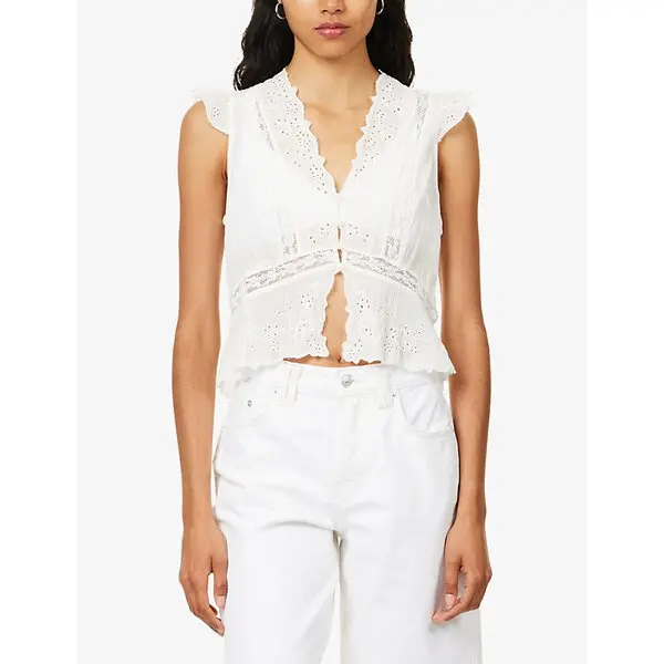 Free People Embroidered Cotton Top