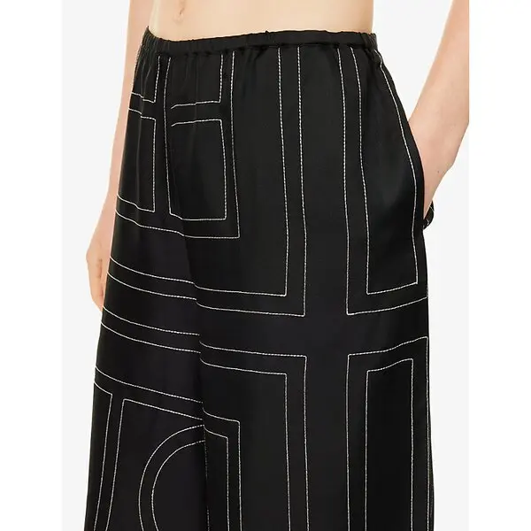 TOTEME Embroidered Silk Bermuda Shorts