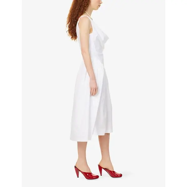 VIVIENNE WESTWOOD Draped Cotton Midi Dress