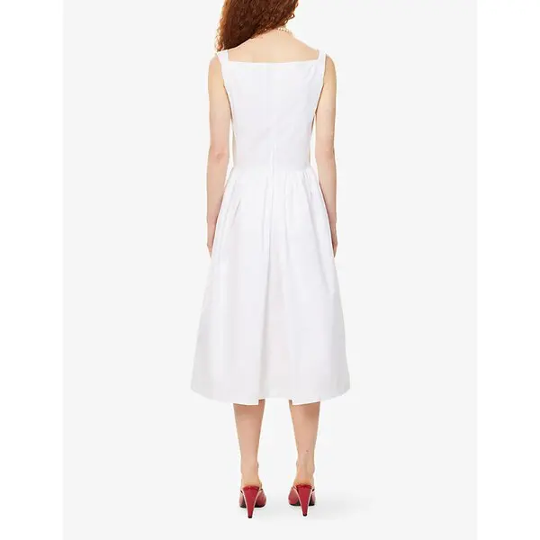 VIVIENNE WESTWOOD Draped Cotton Midi Dress