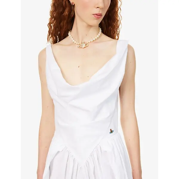 VIVIENNE WESTWOOD Draped Cotton Midi Dress