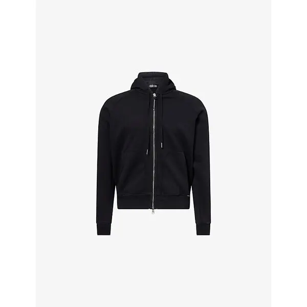 TOM FORD Regular-fit Kangaroo-pocket Cotton Hoodie - Black