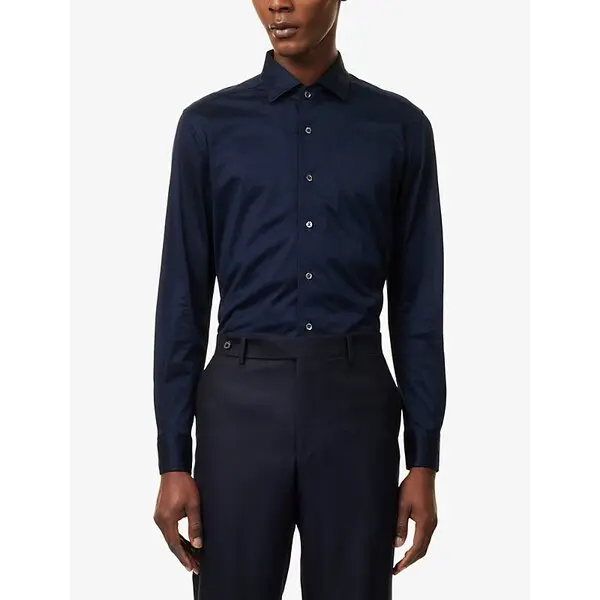 Corneliani Regular-fit Classic-collar Cotton-jersey Shirt