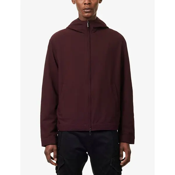 Emporio Armani Seersucker Hooded Woven Jacket