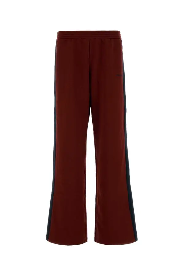 Alexander McQueen Burgundy Polyester Blend Joggers - Red