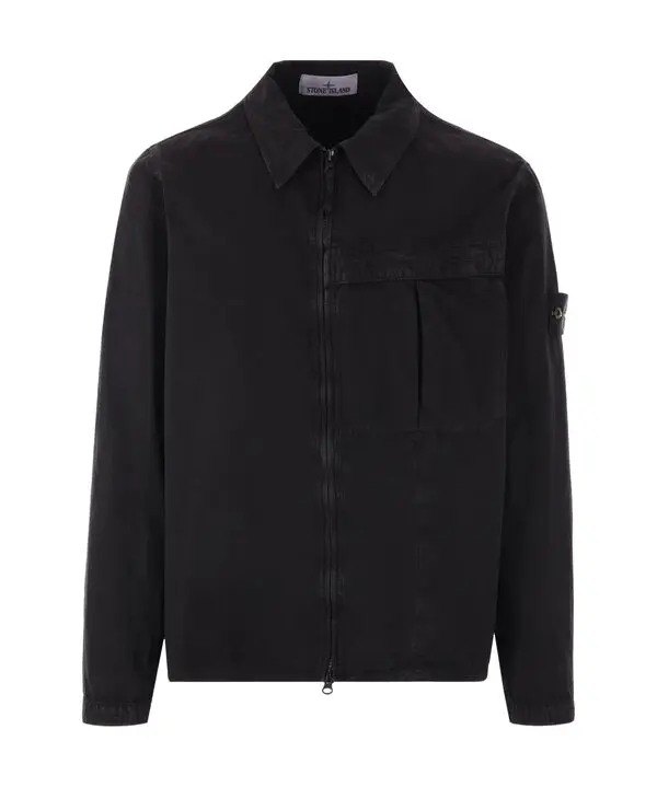 Stone Island Zip-up Long-sleeved Shirt