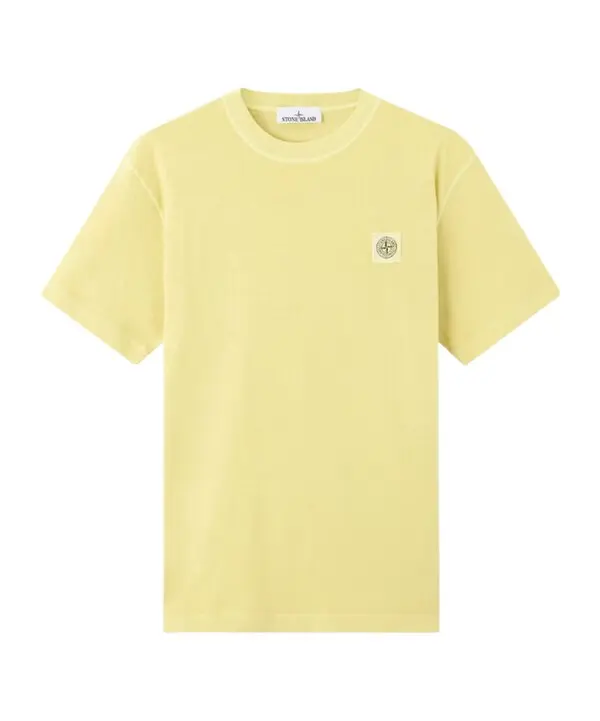 Stone Island Logo Patch Crewneck T-shirt - Lemon