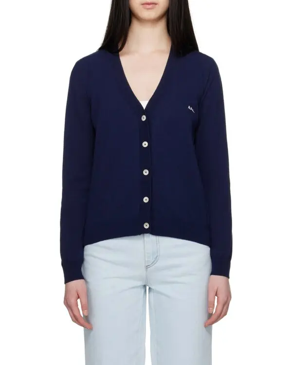 A.p.c. Logo Detailed V-neck Cardigan