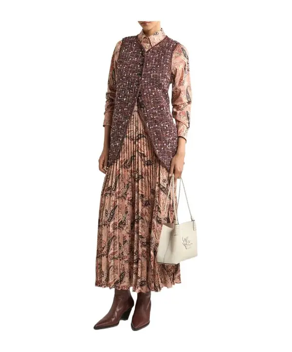 Etro Tweed Button Waistcoat