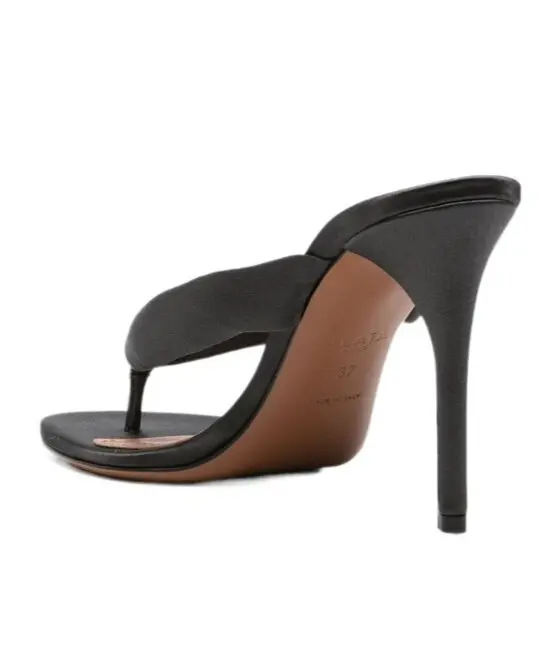 Alaïa Padded Leather Thong Sandals With High Heel - No