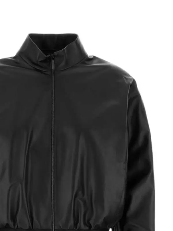 Gucci Soft Leather Zip-up Bomber Jacket - Black