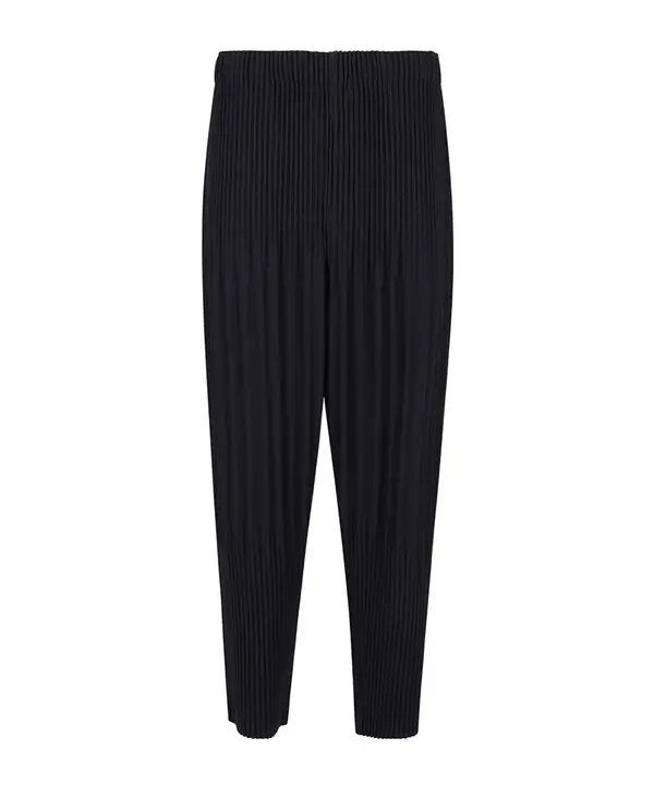 Issey Miyake Homme Plissé Pleated Cropped Trousers - Black