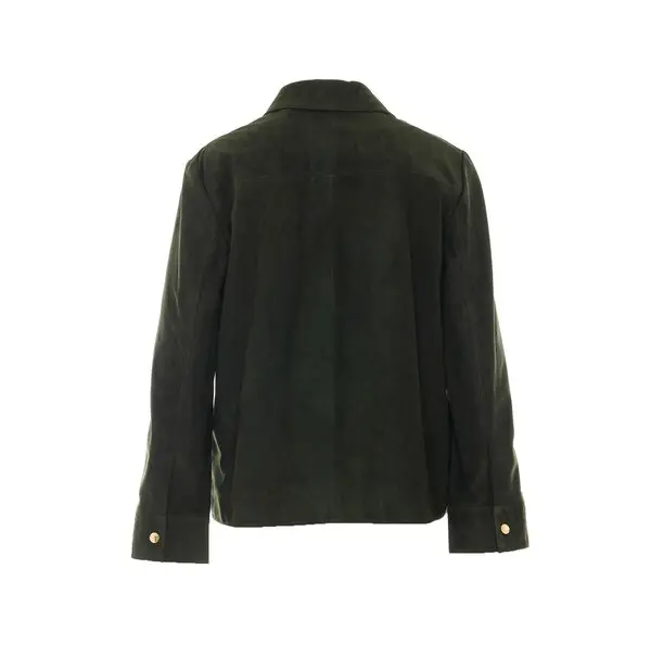 Max Mara S Abisso" Leather Shirt Jacket - Green