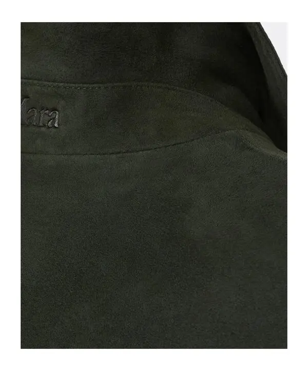 Max Mara S Abisso" Leather Shirt Jacket - Green