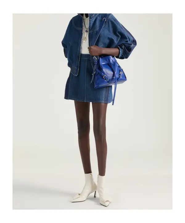 Givenchy Mini Cocoon Skirt In Denim