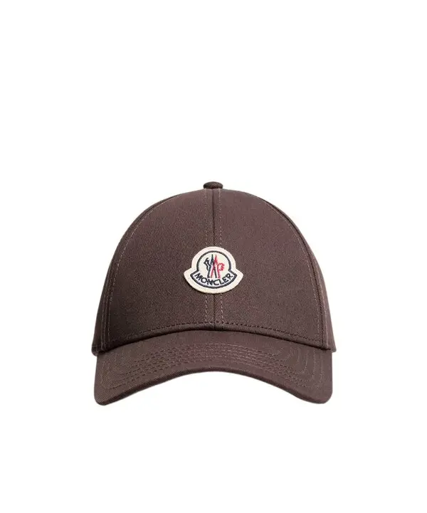 Moncler Cotton Gabardine Baseball Cap - Brown