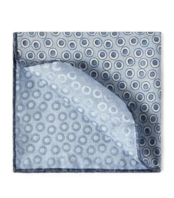 Brunello Cucinelli Silk Polka-dot Pocket Square - Blue