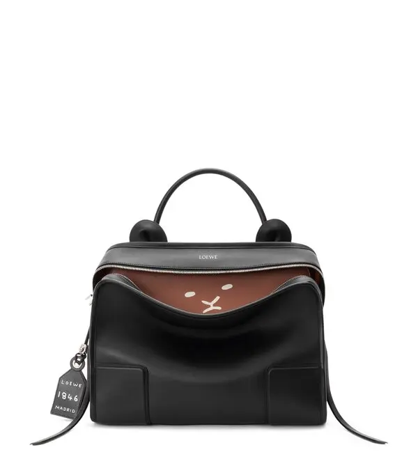 Loewe Large Leather Amazona 180 Shoulder Bag - Black