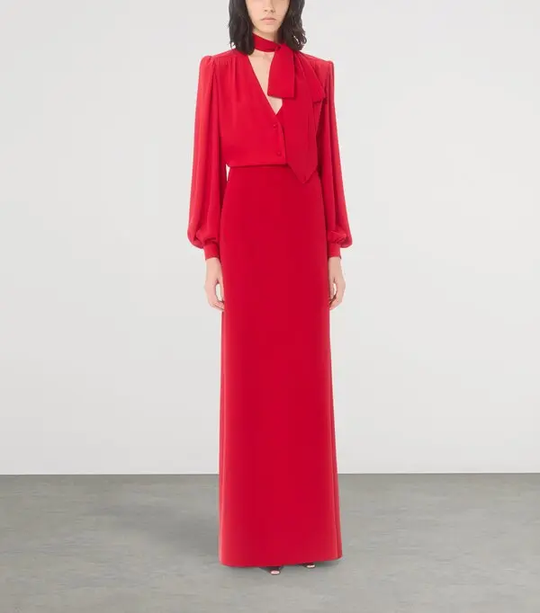 Valentino Garavani Tie-detail Silk Blouse