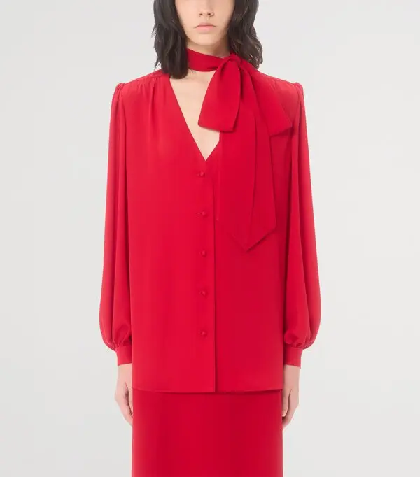 Valentino Garavani Tie-detail Silk Blouse