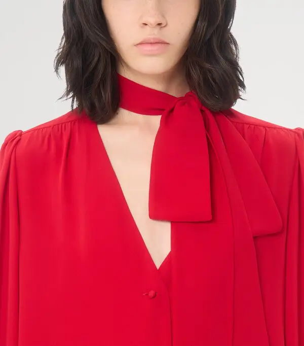 Valentino Garavani Tie-detail Silk Blouse