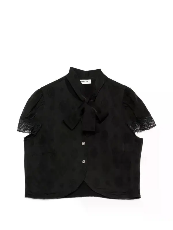 Sandro Lace-trimmed Paisley Jacquard Shirt