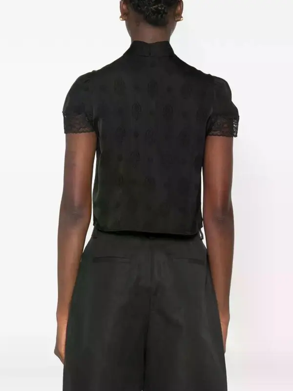 Sandro Lace-trimmed Paisley Jacquard Shirt