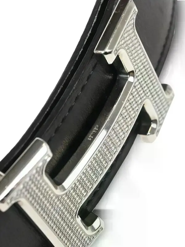 Hermès Constance Reversible Belt With Guilloché H Buckle - Black