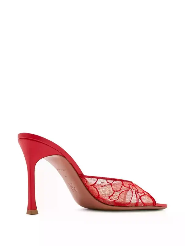 Amina Muaddi Alexa 95 Lace Open-toe Mules