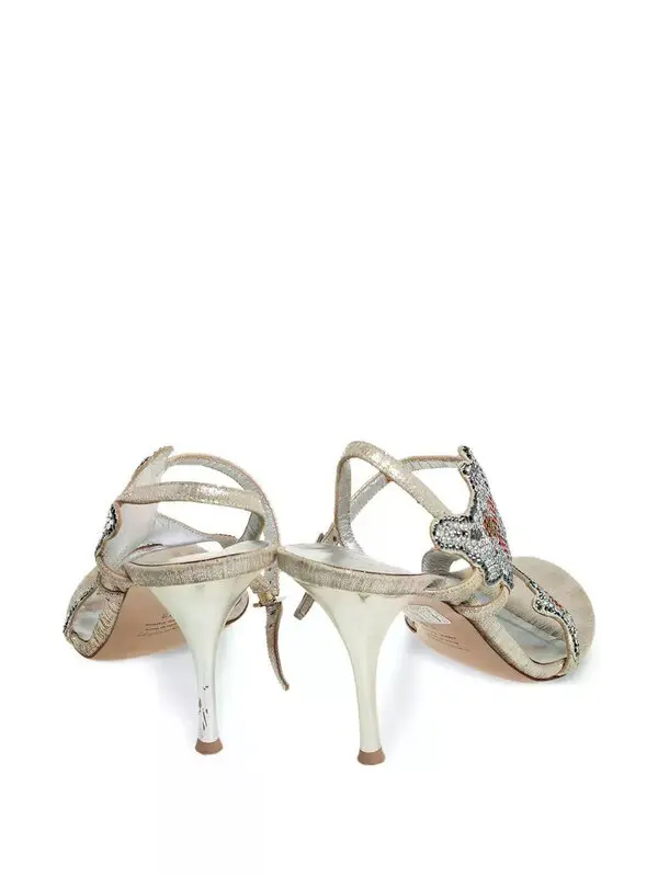 LORIBLU 85mm Crystal-embellished Floral Sandals