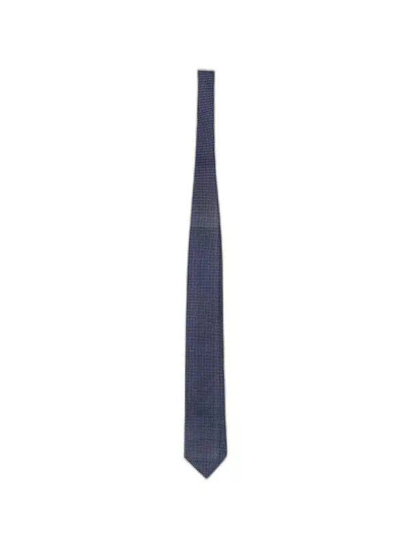 Zegna Jacquard-check Silk Tie - Blue