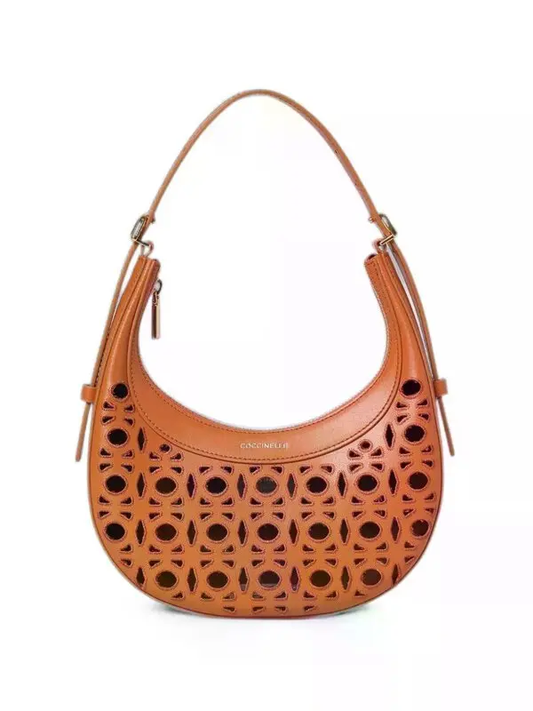COCCINELLE Whisper Perforated Shoulder Bag - Brown