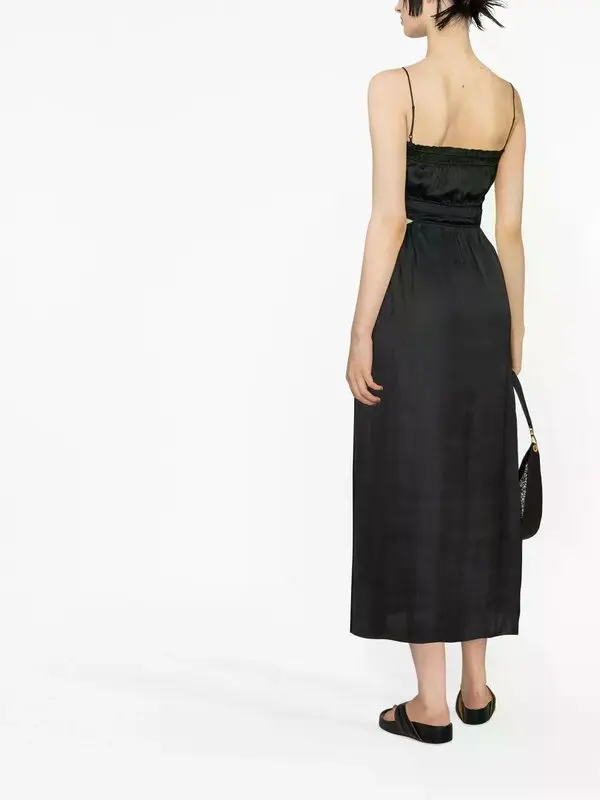 Maje Pleated Midi Dress With Cut-out Detail