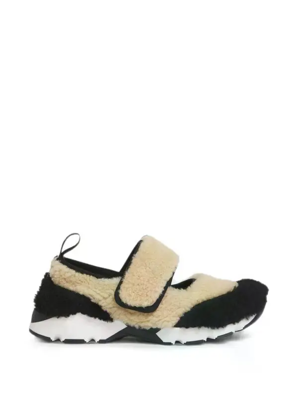 Marni Shearling Two-tone Sneakers - Neutrals
