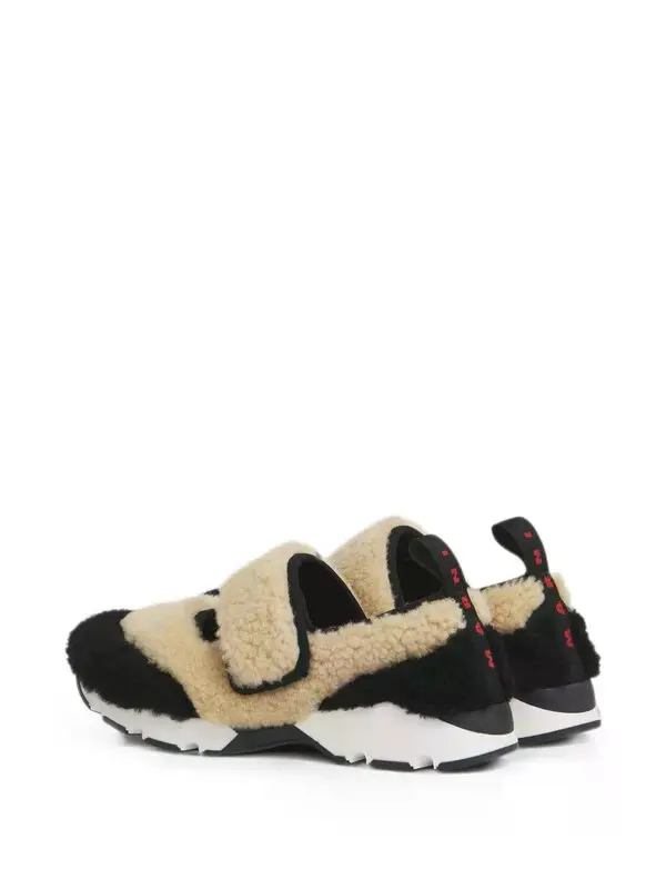 Marni Shearling Two-tone Sneakers - Neutrals