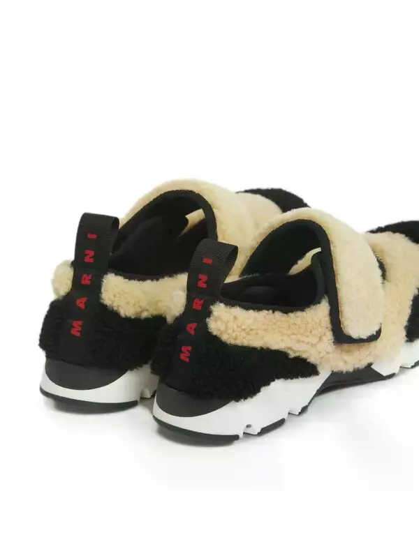 Marni Shearling Two-tone Sneakers - Neutrals