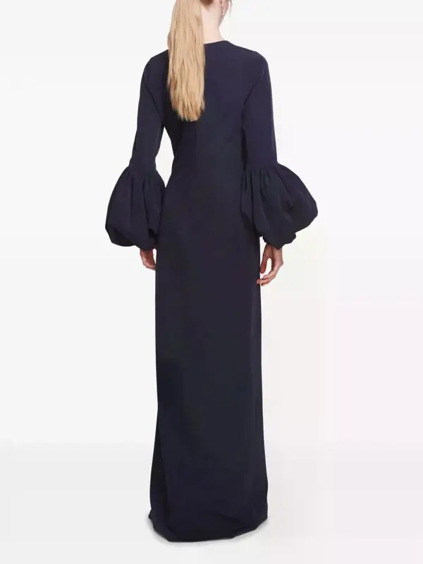 Marchesa Puff-sleeve Column Gown