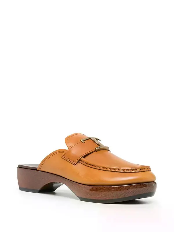 TOD'S Logo-plaque Leather Mules