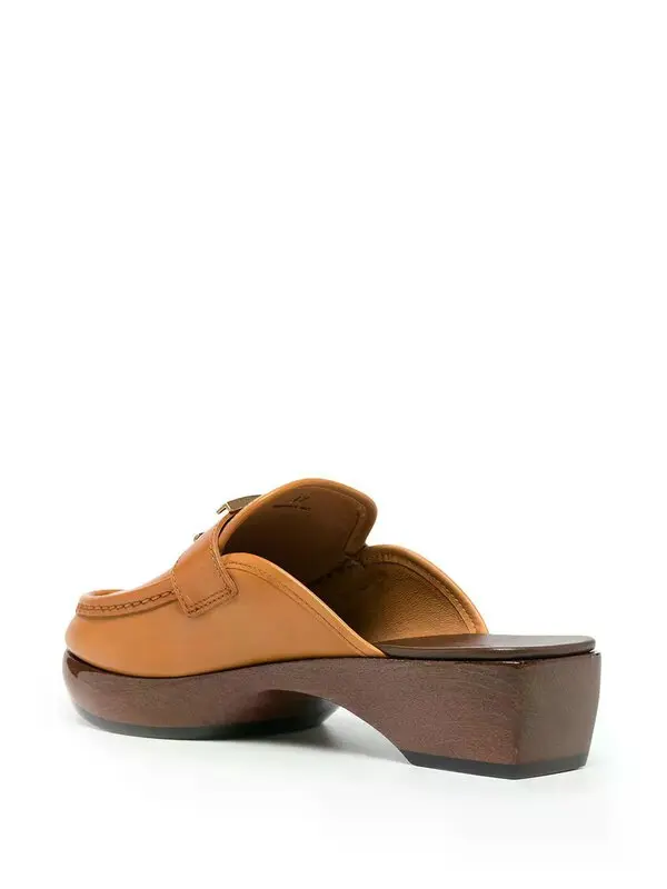 TOD'S Logo-plaque Leather Mules