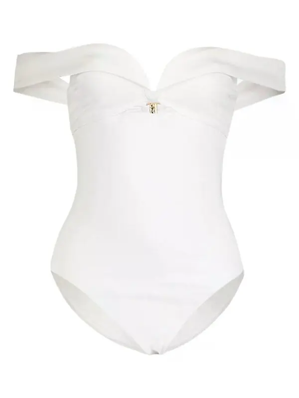 Zimmermann Lexi Off-shoulder One-piece Swimsuit - Neutrals